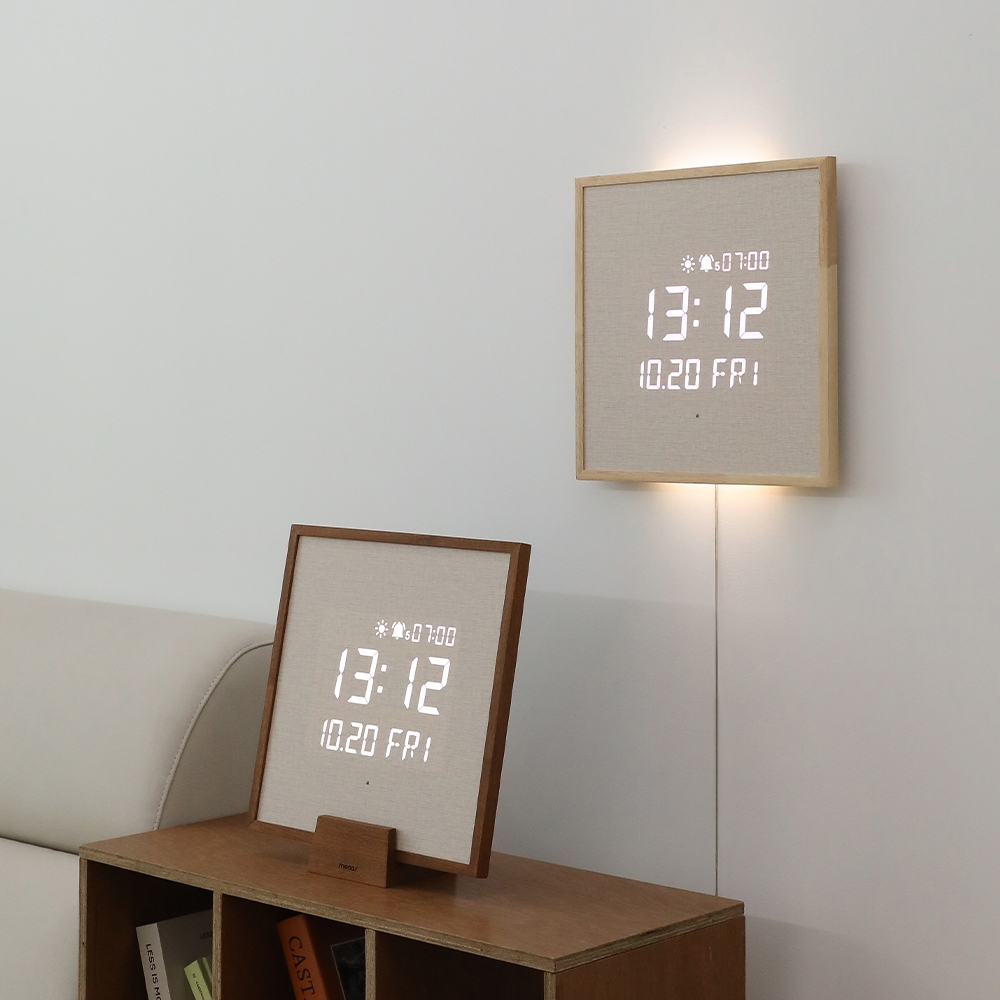 Moas Wooden Frame Backlight Mood LED Wall Clock | Shopee Thailand