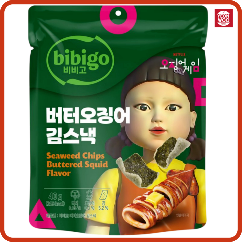 [Bibigo X Squid Game] Bibigo Seaweed chips Buttered Snack 40g | Shopee ...