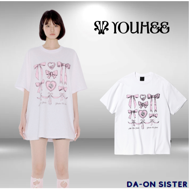 [ Youhee ] RIBBON GRAPHIC T-SHIRTS WHITE korea แท้ 100% | Shopee Thailand
