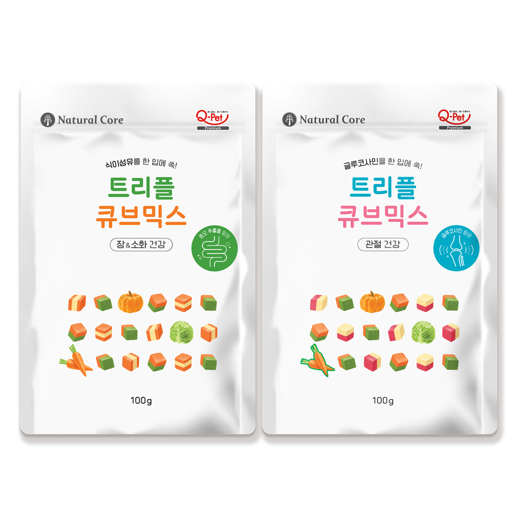 [Bundle of 5] [Natural Core] Triple Cube Mix for Dogs 100g / ขนมรูป ...