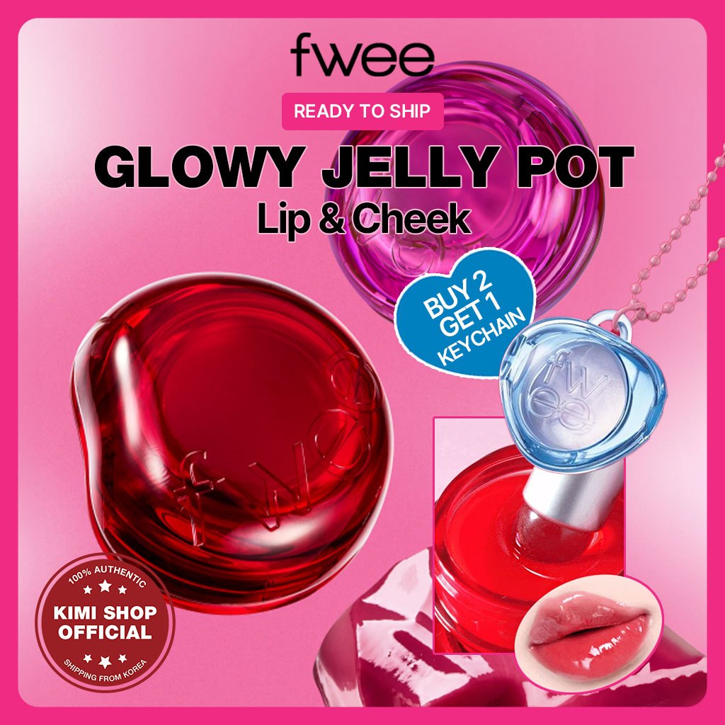 [FWEE] Lip&cheek Glowy Jelly Pot 19 สี พวงกุญแจ / บลัชออนเกาหลี Lip ...