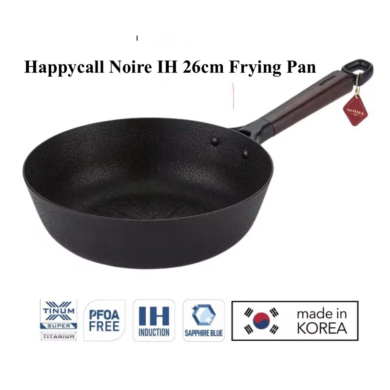 Happycall Noire IH 26cm Wok/ Induction Compatible / เคลือบไทเทเนียม | Shopee Thailand