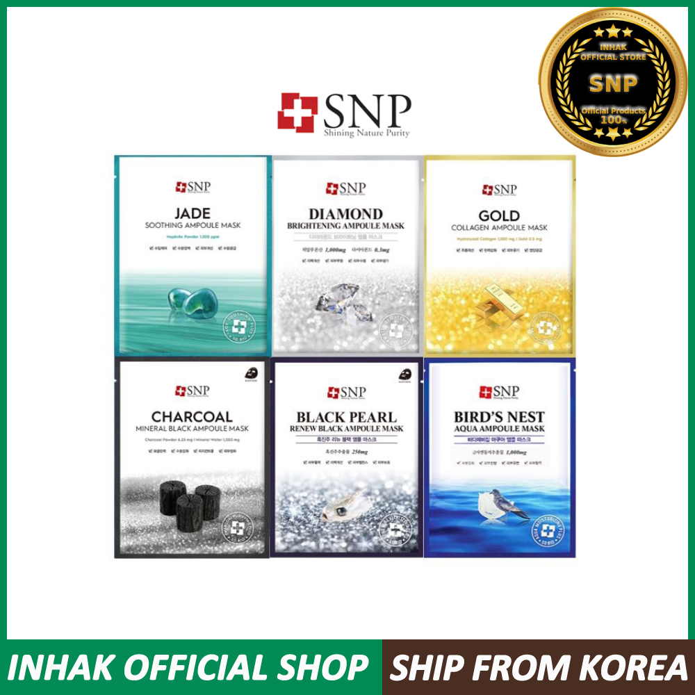 Snp Ampoule Masksheet 25ml x 10 แผ่น (คอลลาเจนทองคํา | รังนก อควา มอยส์ ...