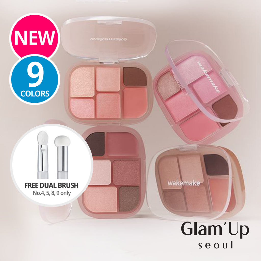 🇰🇷 [WAKEMAKE] (ของขวัญ) Soft Sheer Multi Palette 9Colors 6.4g Eyeshadow ...