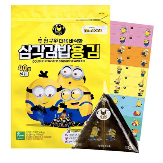 [MANJUN KIM] Minions Twice Baked Triangle Kimbap Seaweed Refill 40 แผ่น ...