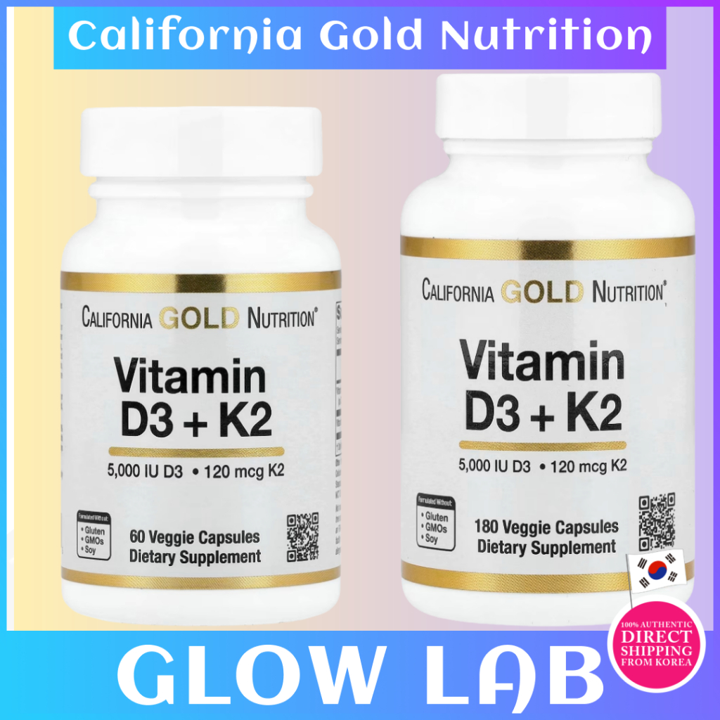 California Gold Nutrition วิตามิน D3 + K2 ความแข็งแรงสูง – 5,000 IU D3 ...
