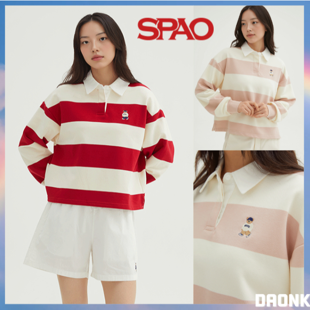 [ SPAO ] (Woody) Rugby Crop Sweatshirt_SPMNF49G50 3color korea แท้ 100% ...