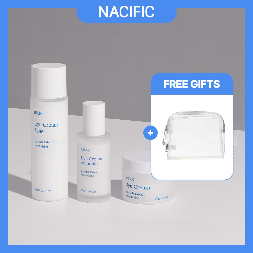[NACIFIC] Uyu Cream Moisturizing Set (โทนเนอร์·แอมพูล·ครีม) | Shopee ...