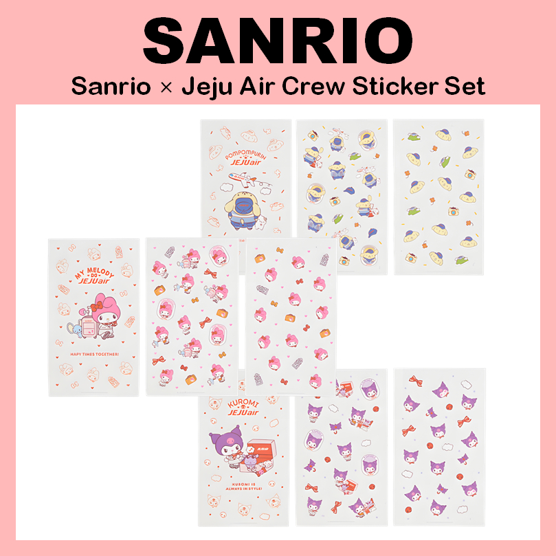 [SANRIO] ชุดสติ๊กเกอร์ Sanrio Jeju Air Crew (มายเมโลดี้ / คุโรมิ / ปอม ...
