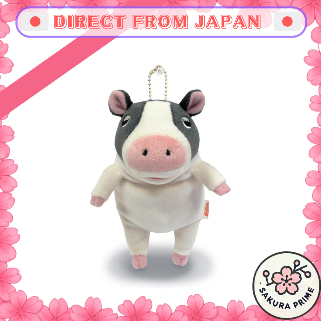 Shinada Global Mochi Series Mochi Cow Black Mini Plush Toy Animal Cow ...