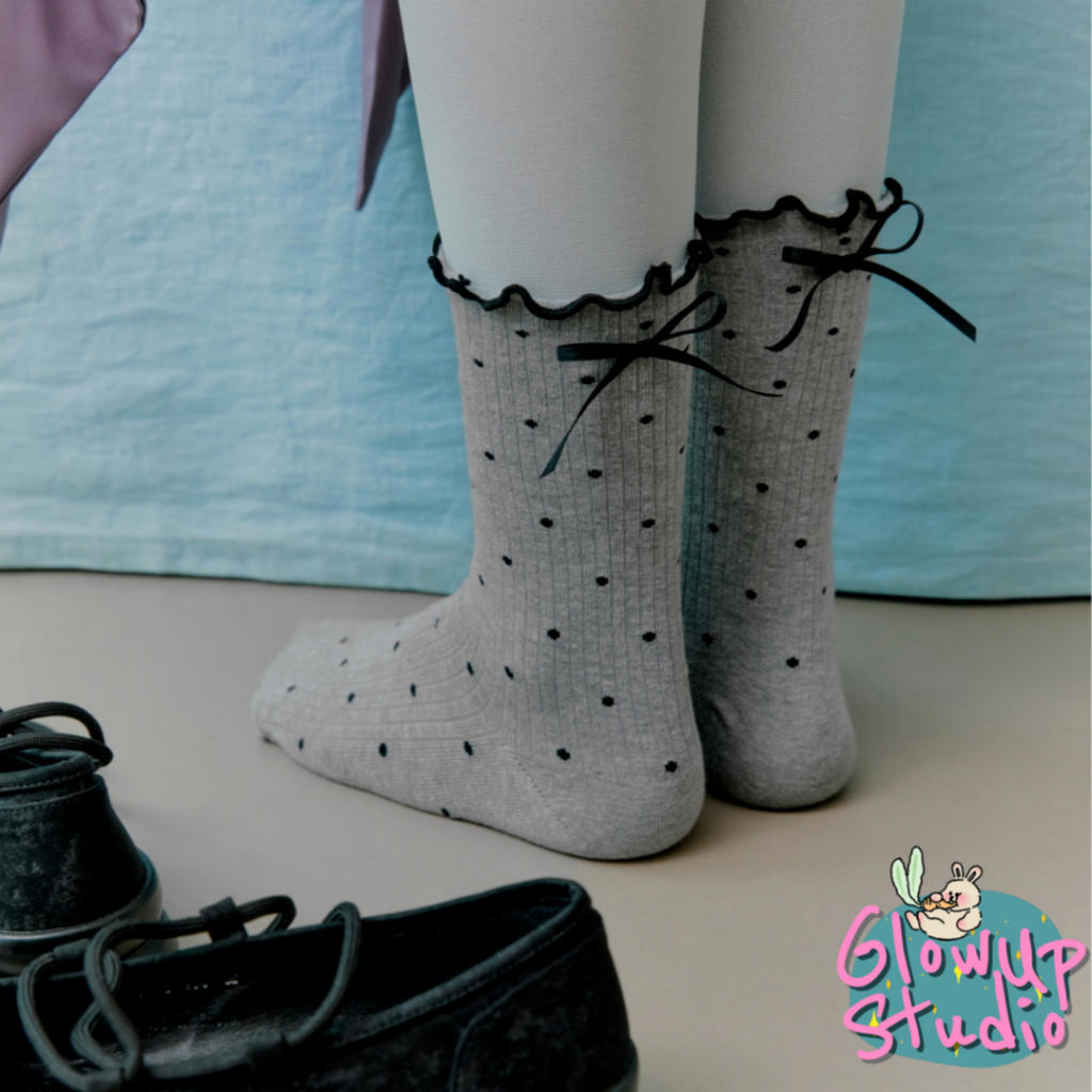 SOCKSAPPEAL Ribbon Girl Rib Dot Socks | Shopee Thailand