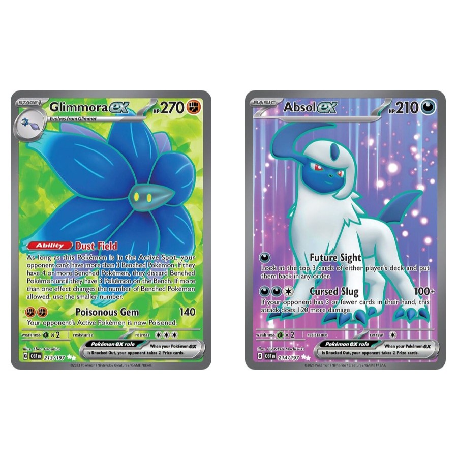 English Pokemon Glimmora ex - 213/197 / Absol ex - 214/197 - Full Art ...