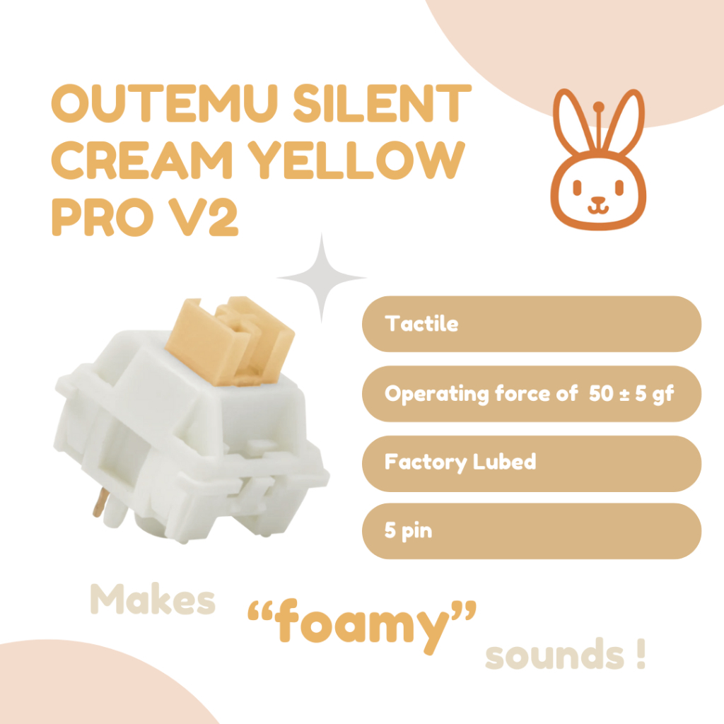Outemu Switches Silent Honey Peach Silent Cream Yellow Pro Cream Pink ...