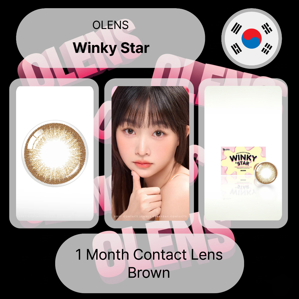 คอนแทคเลนส์ Olens 1 Month Winky Star สีน้ําตาล | Shopee Thailand