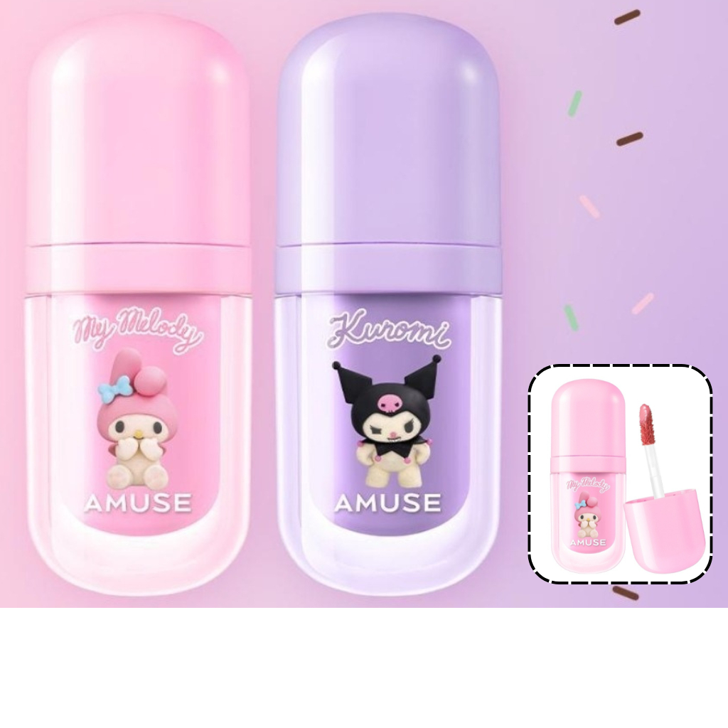 Vegan Lip Tint AMUSE BEBE Hydrating Glossy Tint My Melody Kuromi ...