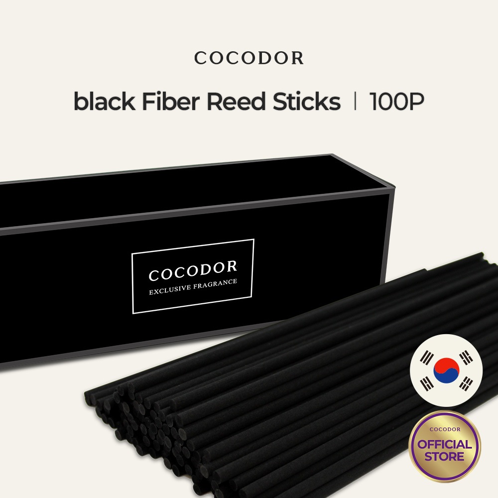 COCODOR Diffuser White Black Fiber Reed Sticks (100 Pcs/8" x 4mm ...