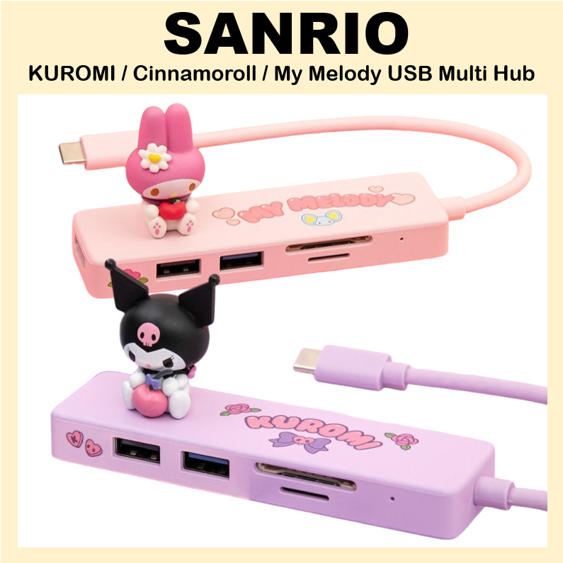 [Royche] SANRIO KUROMI / Cinnamoroll / My Melody USB Multi Hub | Shopee ...