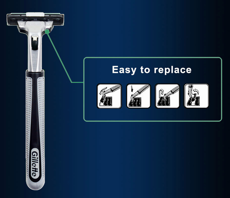 ของแท้ Gillette Vector Shaving Razor Scraper Shaving Blades | Shopee ...