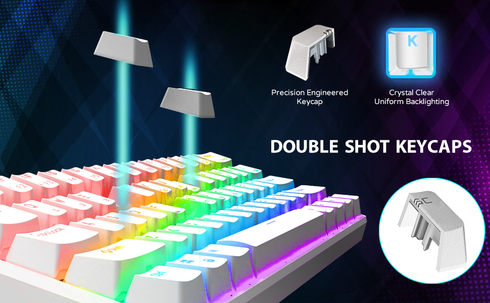 RK61 60% คีย์บอร์ดเกม Royal Kludge ไร้สายบลูทูธ RK71 RK84 RK68 RK100 ...