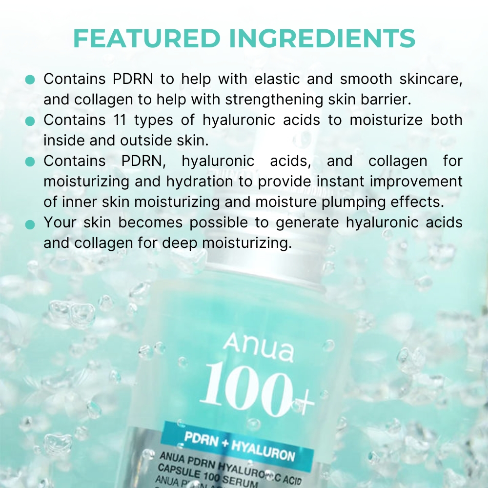 Anua PDRN Hyaluronic Acid Capsule Serum 30ml x 10 - Skin Care, Anti-Aging, Moisturizing - Korean ...