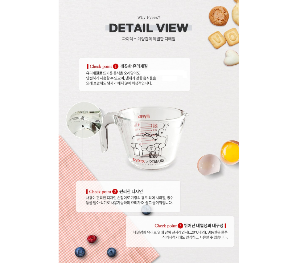 [Pyrex X Peanuts] ถ้วยตวงแก้วทนความร้อน Snoopy 250ml / 500ml / 1.0L ...