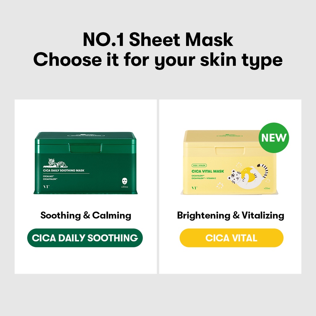 VT Cica Daily Soothing mask 30ea / แผ่นมาส์กหน้า / ดูแลสิว การให้ความชุ่มชื้น ปลอบประโลม ที่ ...
