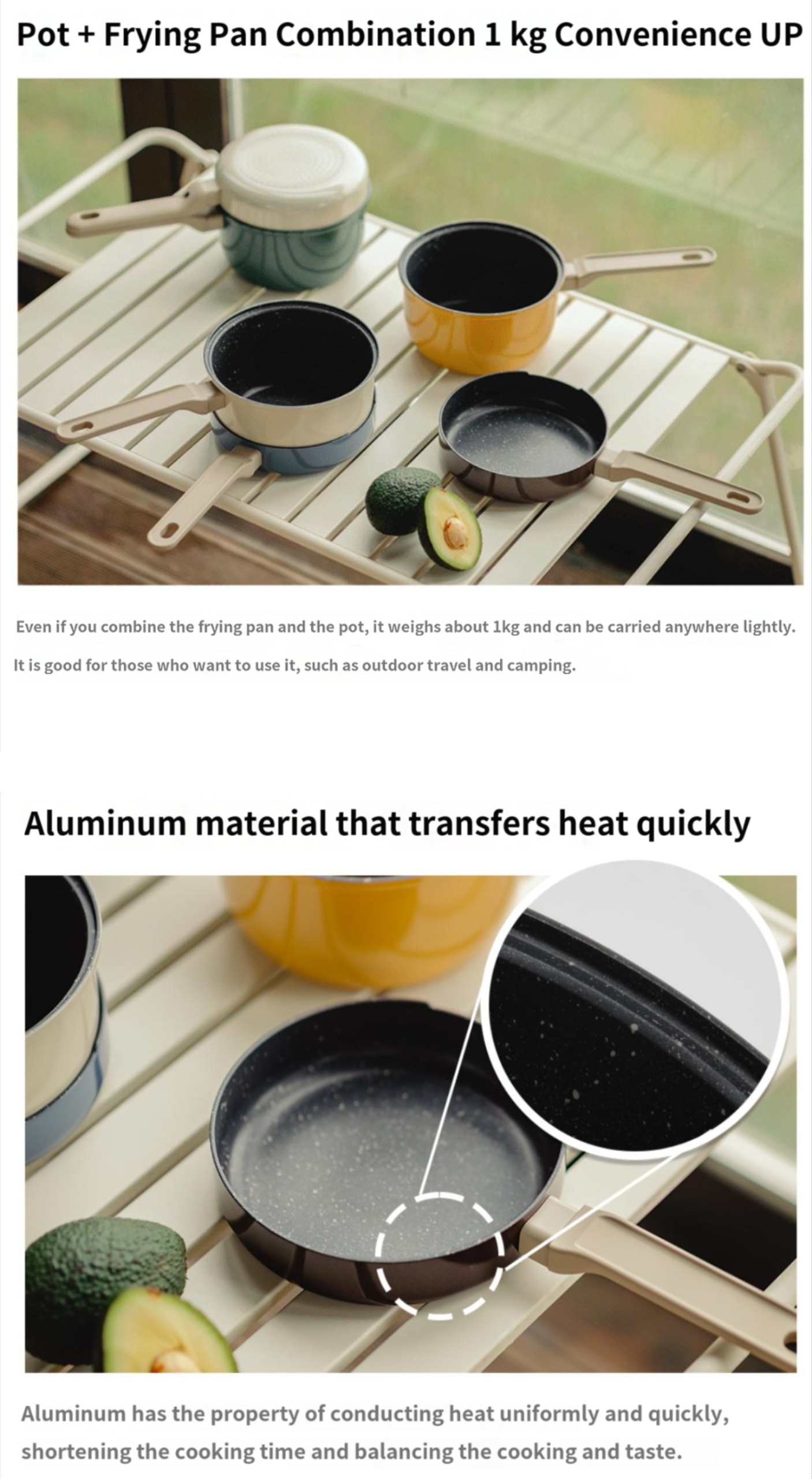 [DR.Hows] Acorn Cookware Pot Frying pan lid 2P combo | Shopee Thailand