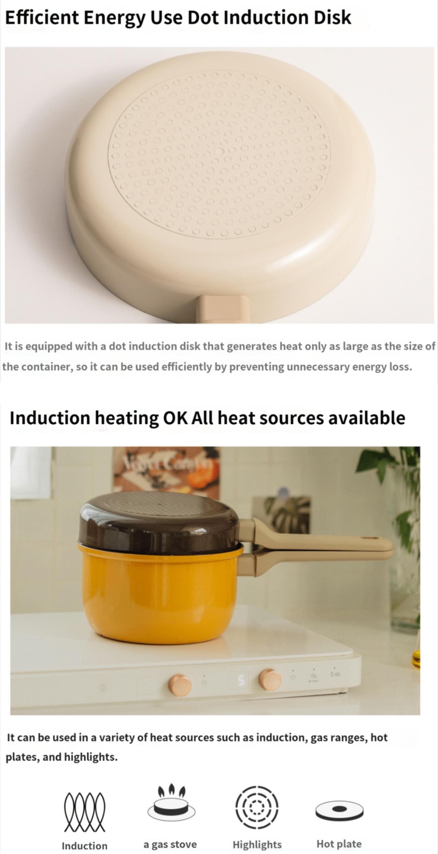 [DR.Hows] Acorn Cookware Pot Frying pan lid 2P combo | Shopee Thailand