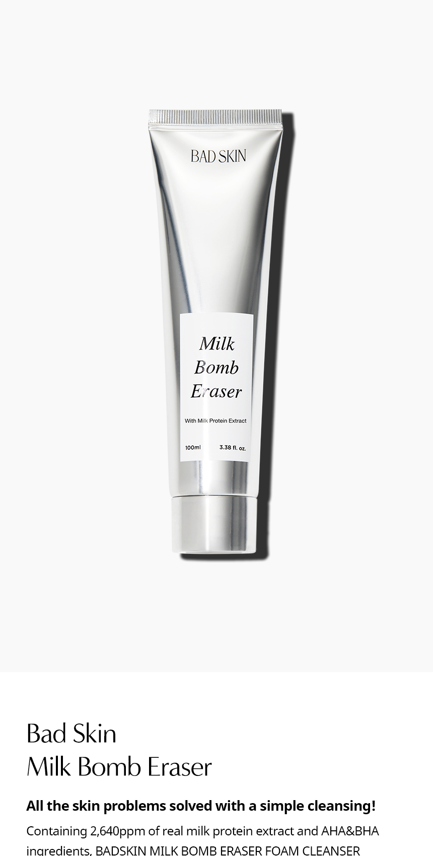 [BADSKIN OFFICIAL Gift Event!] Milk Bomb Eraser 100ml, Daily cleansing ...