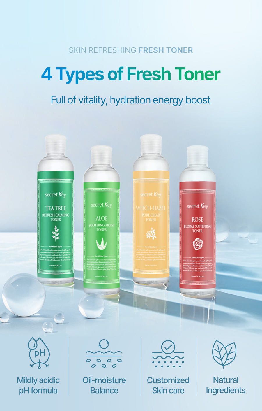 [SECRETKEY OFFICIAL] Fresh Toner Rose Floral Softening 248ml | Shopee ...