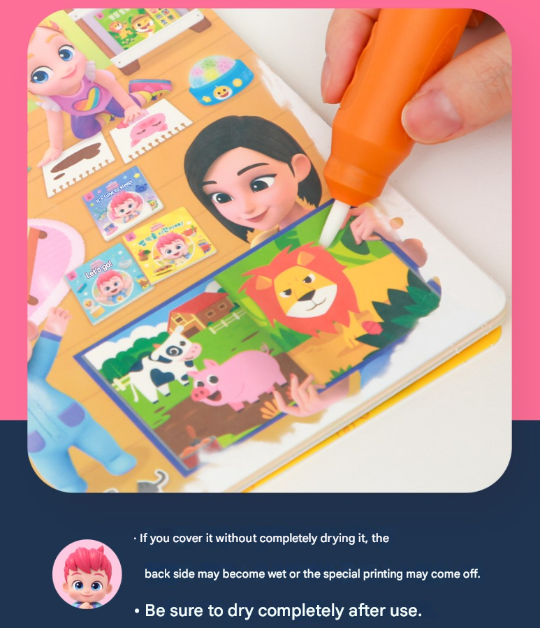 Pinkfong Doodle Book หนังสือแปรงน้ํา (4 ประเภท) เกาหลี - Bebefinn ...