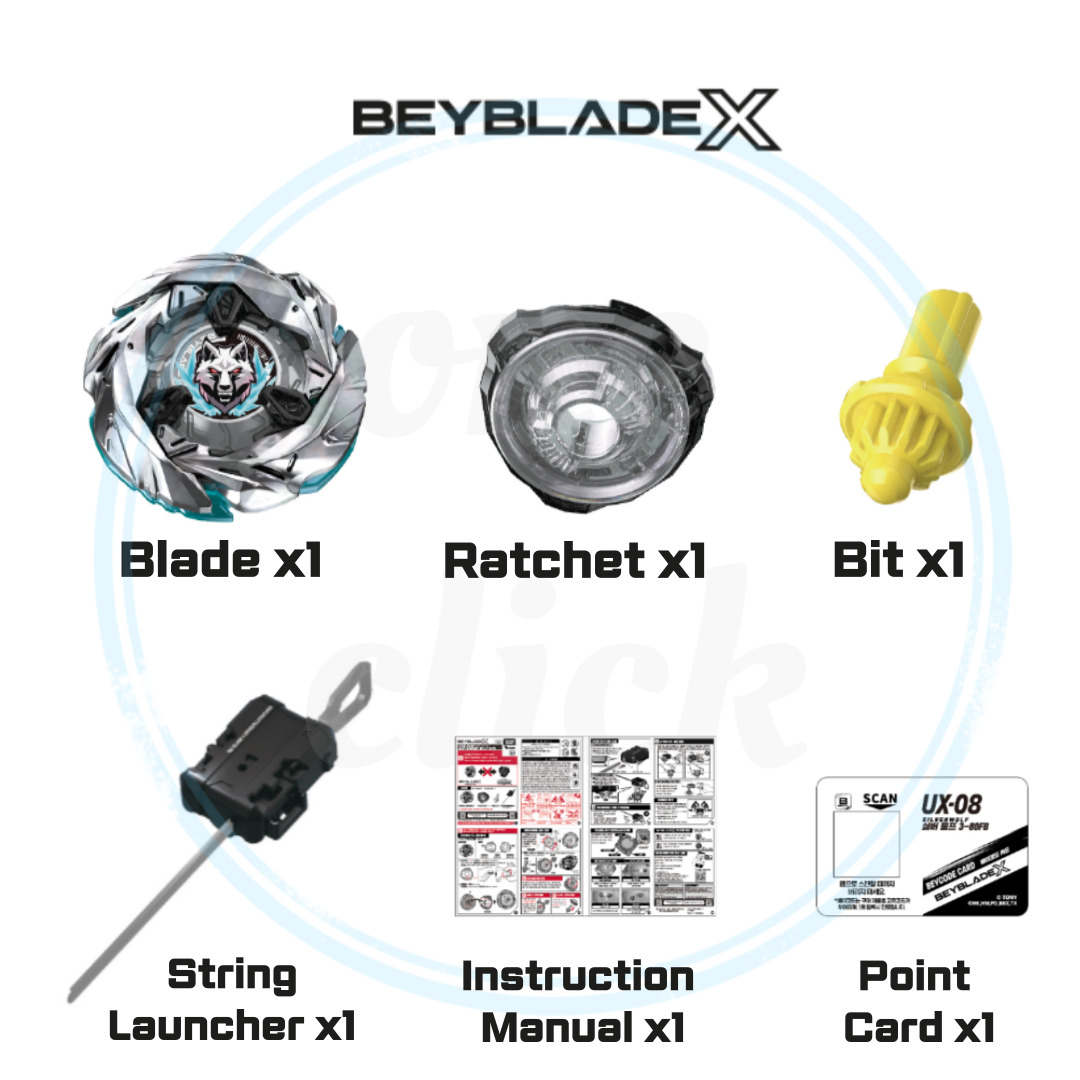 TAKARA TOMY Beyblade X UX-08 Silver Wolf 3-80FB Starter Set | ลูกข่าง ...