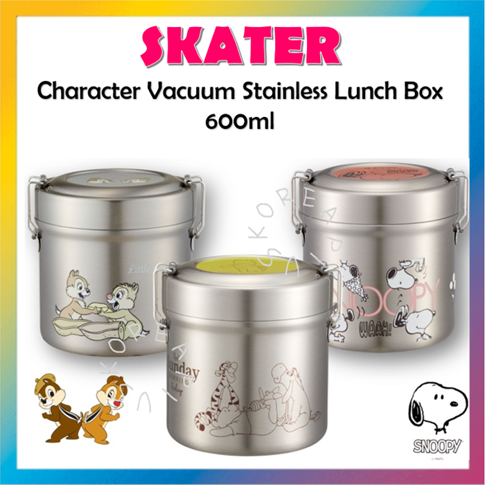 [SKATER] Character Vacuum Stainless Lunch Box STLB1AG Lunch bottle 600ml ( Chip&Dale, Pooh ...