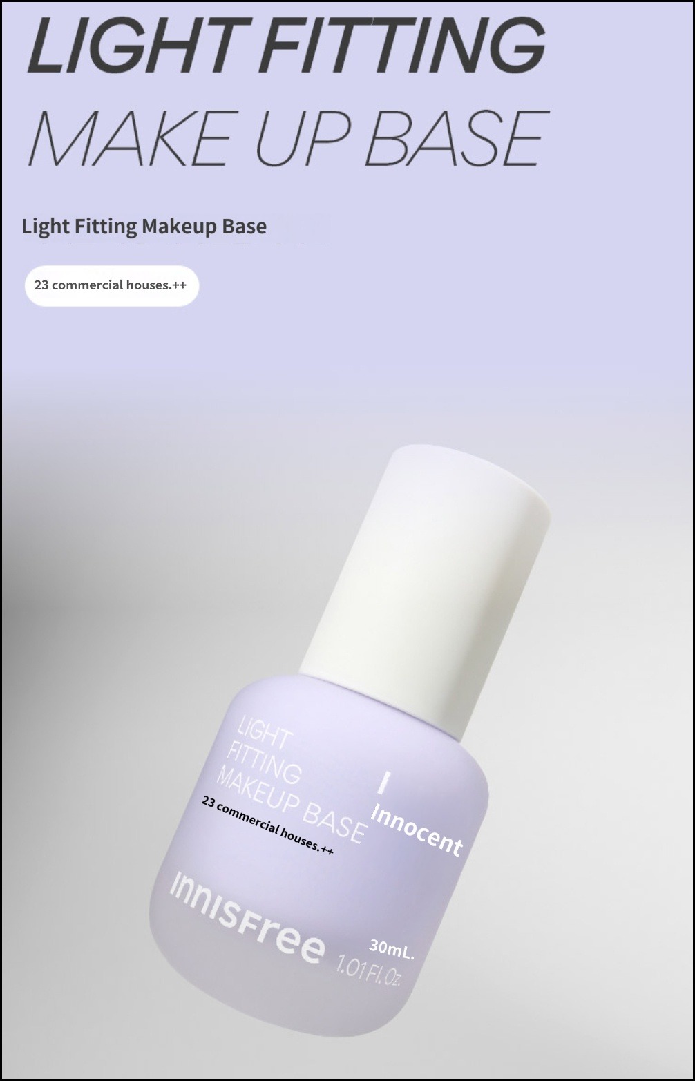 [INNISFREE] Light Fitting Makeup Base 30mL, 1 Purple, 2 Green, 3 Peach ...