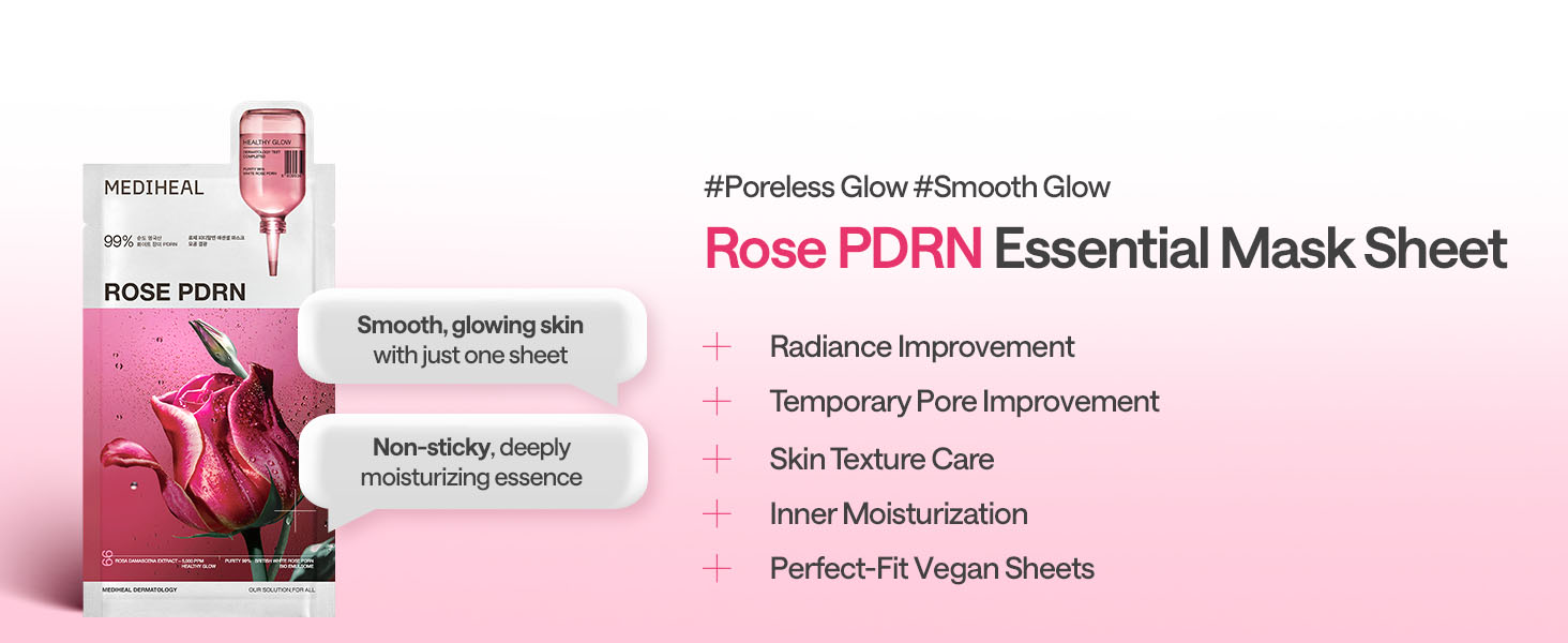 MEDIHEAL Essential Mask Pack 4ea / 10ea (Rose PDRN, Collagen, Madecassoside) | Shopee Thailand