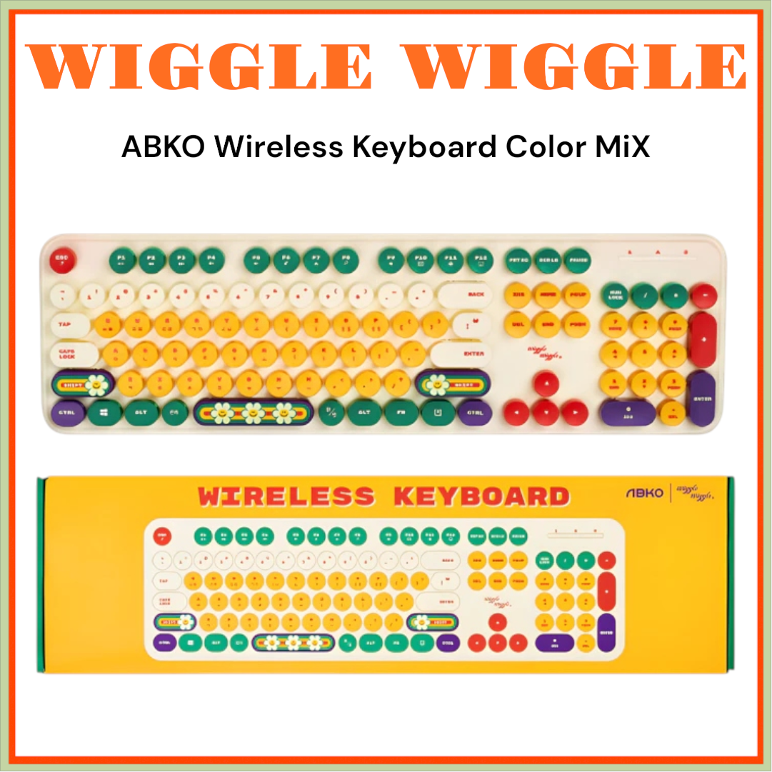 [WIGGLE WIGGLE] คีย์บอร์ดไร้สาย ABKO สี MiX | Shopee Thailand