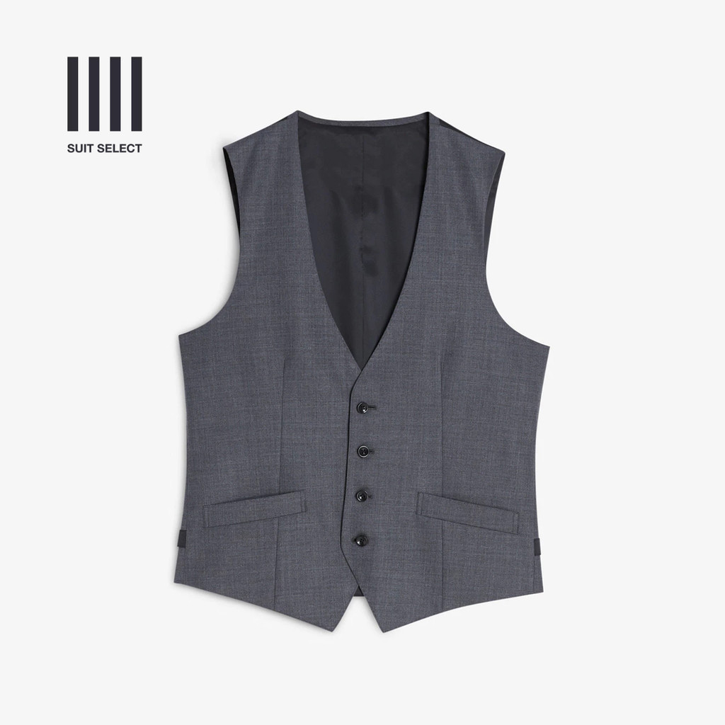 SUIT SELECT Skinny Shiny Vest (Gray) เสื้อกั๊กสีเทา ทรงสลิมฟิต | Shopee ...