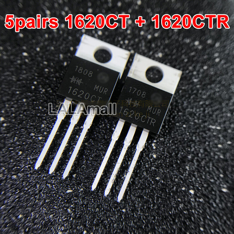 10 ชิ้น (5 ชิ้น MUR1620CT + 5 ชิ้น MUR1620CTR ) TO-220 MUR 1620CT ...