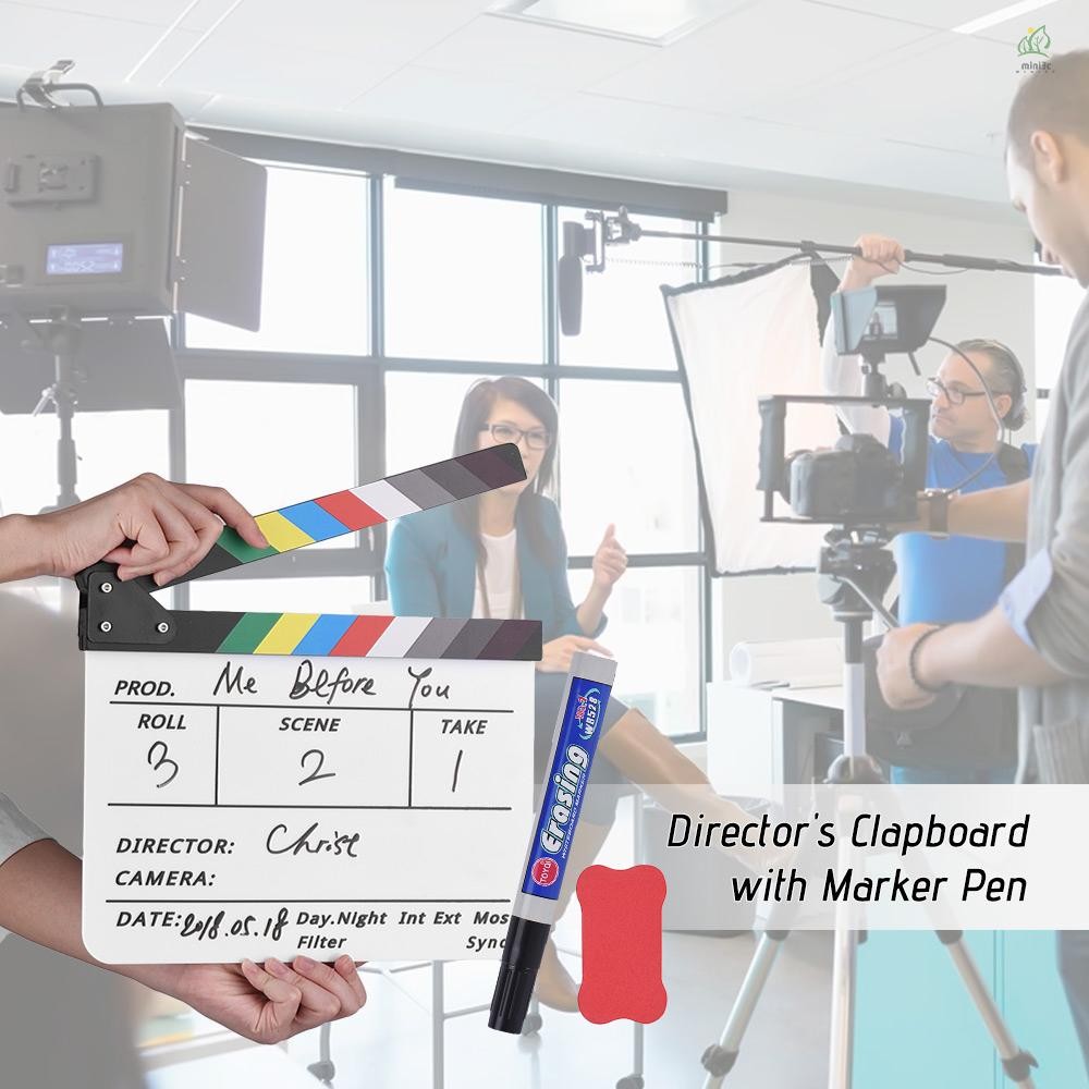 Mini3cstore Professional อะคริลิค Clapboard แห้งลบฟิล์มทีวีภาพยนตร์ ...