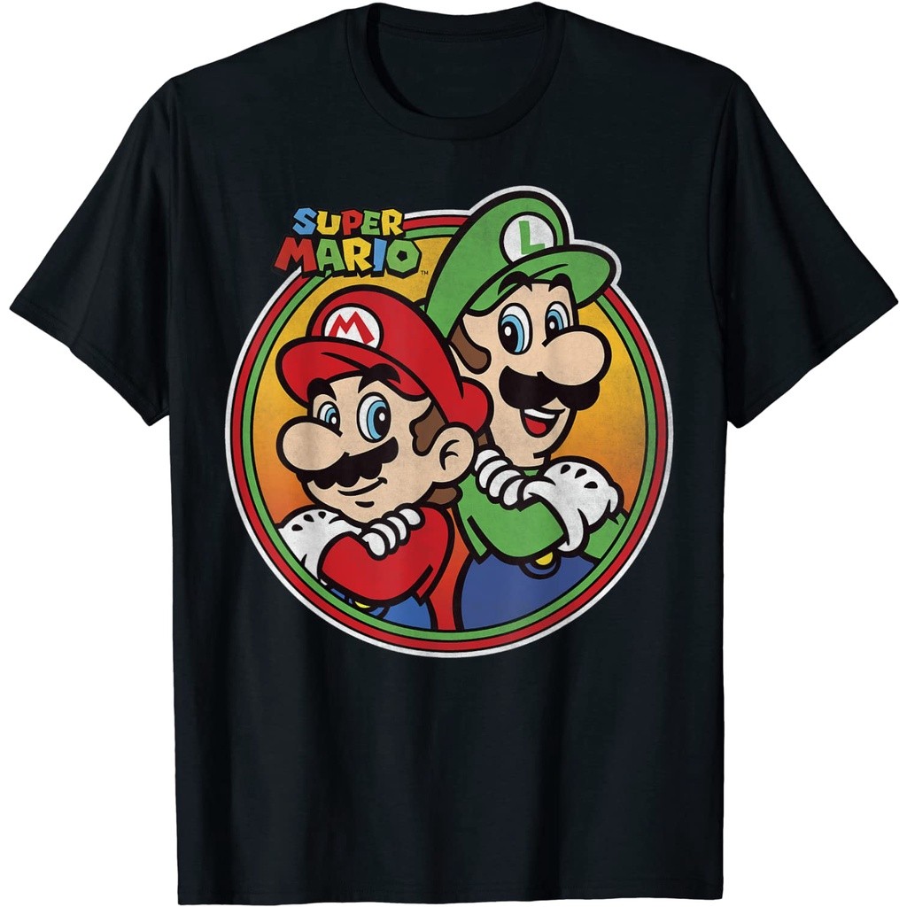เสื้อยืดกราฟิกวงกลม Nintendo Super Mario & Luigi Brothers ขนาด xs-3xl ...