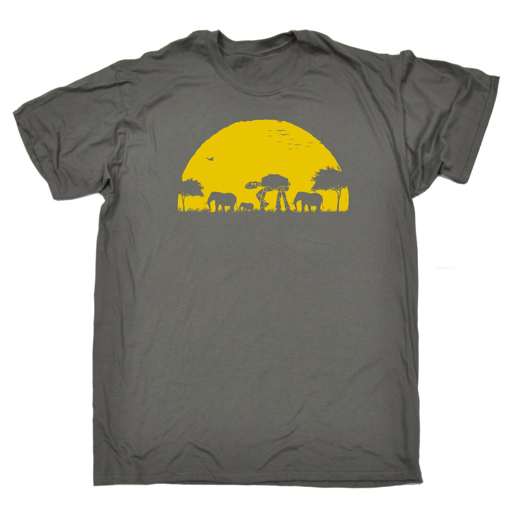 Elephant Atat Sunset เสื้อยืด Geek Humor Sci Fi Safari Nerd วันเกิดตลก ...