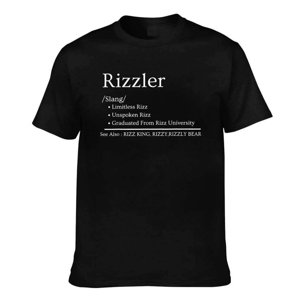 เสื้อยืดแขนสั้นฝ้ายสำหรับผู้ชาย แบรนด์ Rizz The Rizzler ใหม่ล่าสุด ...