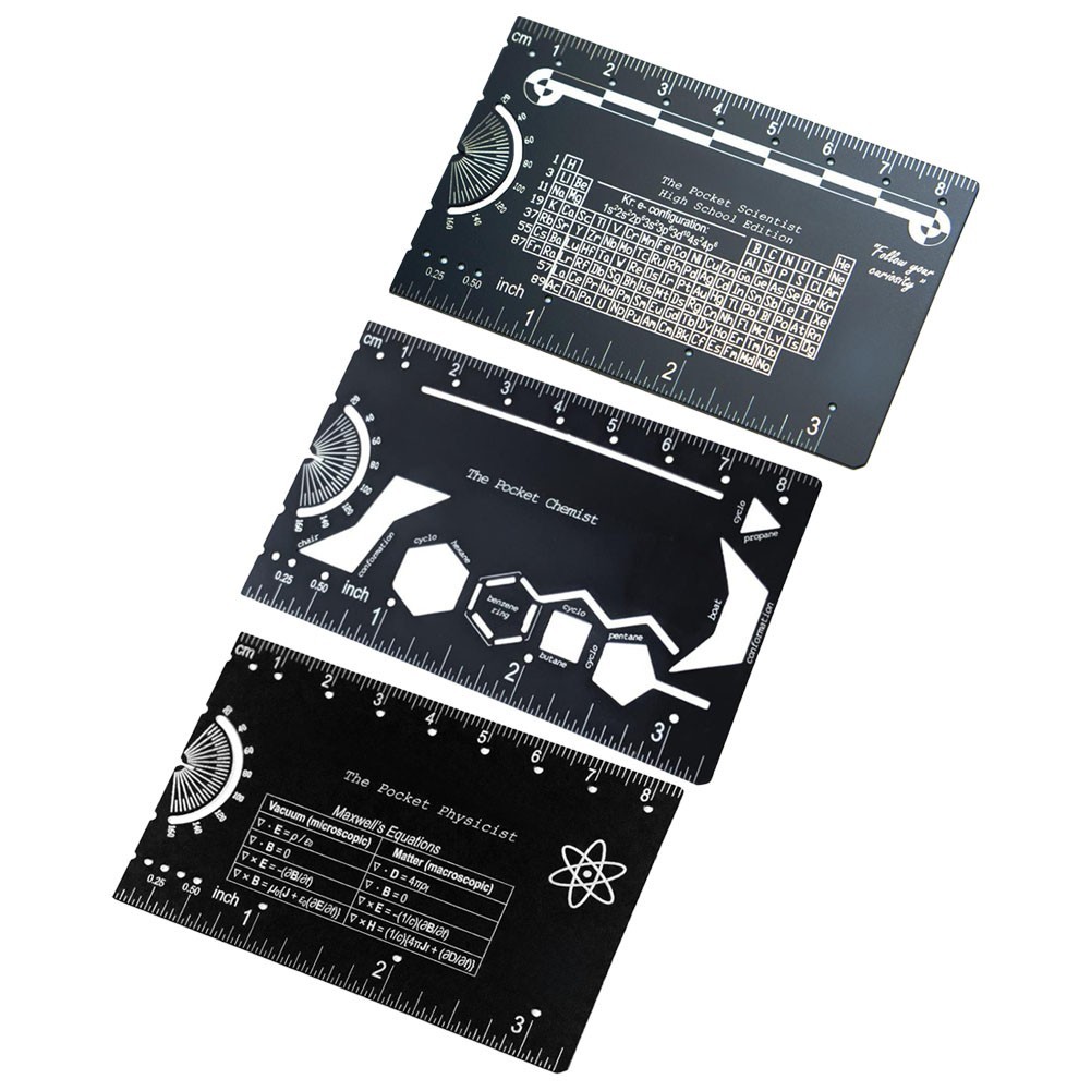 Pocket Small Metal Science Ruler Scale Multitool Metric Imperial Tool ...