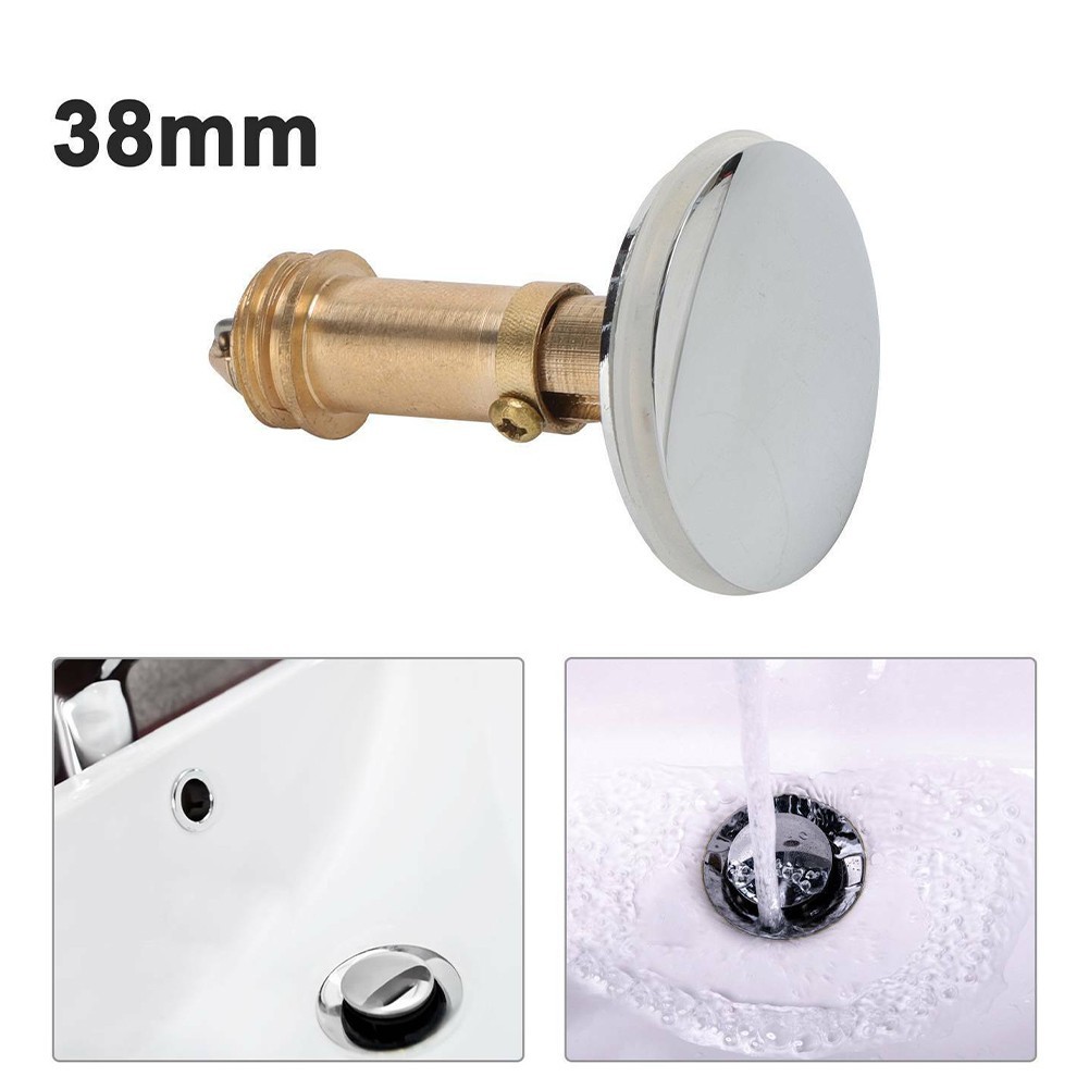 POWDERS38mm Tap Up Basin Waste Chrome Sink Push Button Click Clack Plug ...