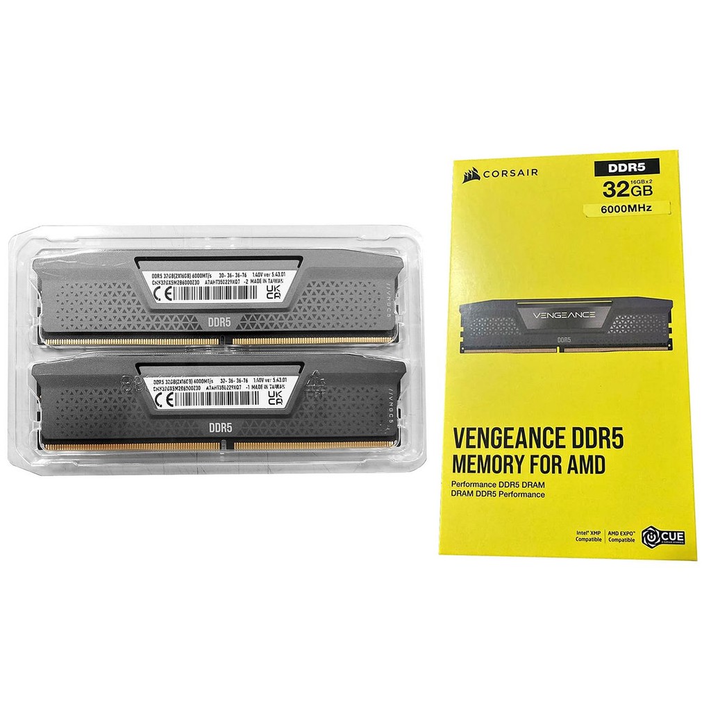 Corsair VENGEANCE 32GB (2x16GB) DDR5-6000 CL30 Memory Kit (Gray), CMK32GX5M2B6000Z30 | Shopee ...