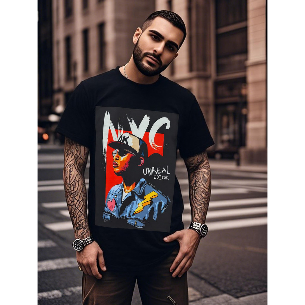 NYC Unreal Editor Rapper Tshirt 3XLfor 105kg | Shopee Thailand