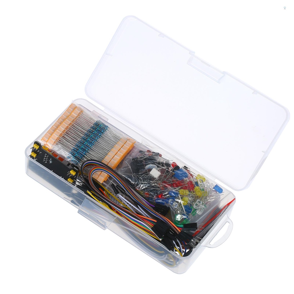 830 Breadboard ชุดส่วนประกอบอิเล็กทรอนิกส์ Starter DIY ชุดกล่องพลาสติกเข้ากันได้กับ Arduino UNO ...
