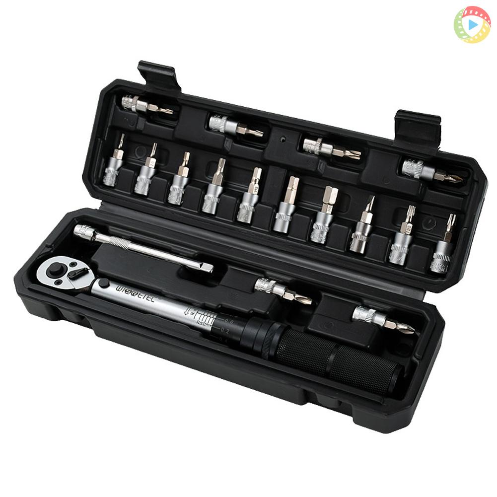Wisretec 2-20Nm 1/4 นิ้ว 18PCS Dual Scable ประแจแรงบิดชุด Preset ประแจแรงบิด Bits ชุดประแจแรงบิด ...
