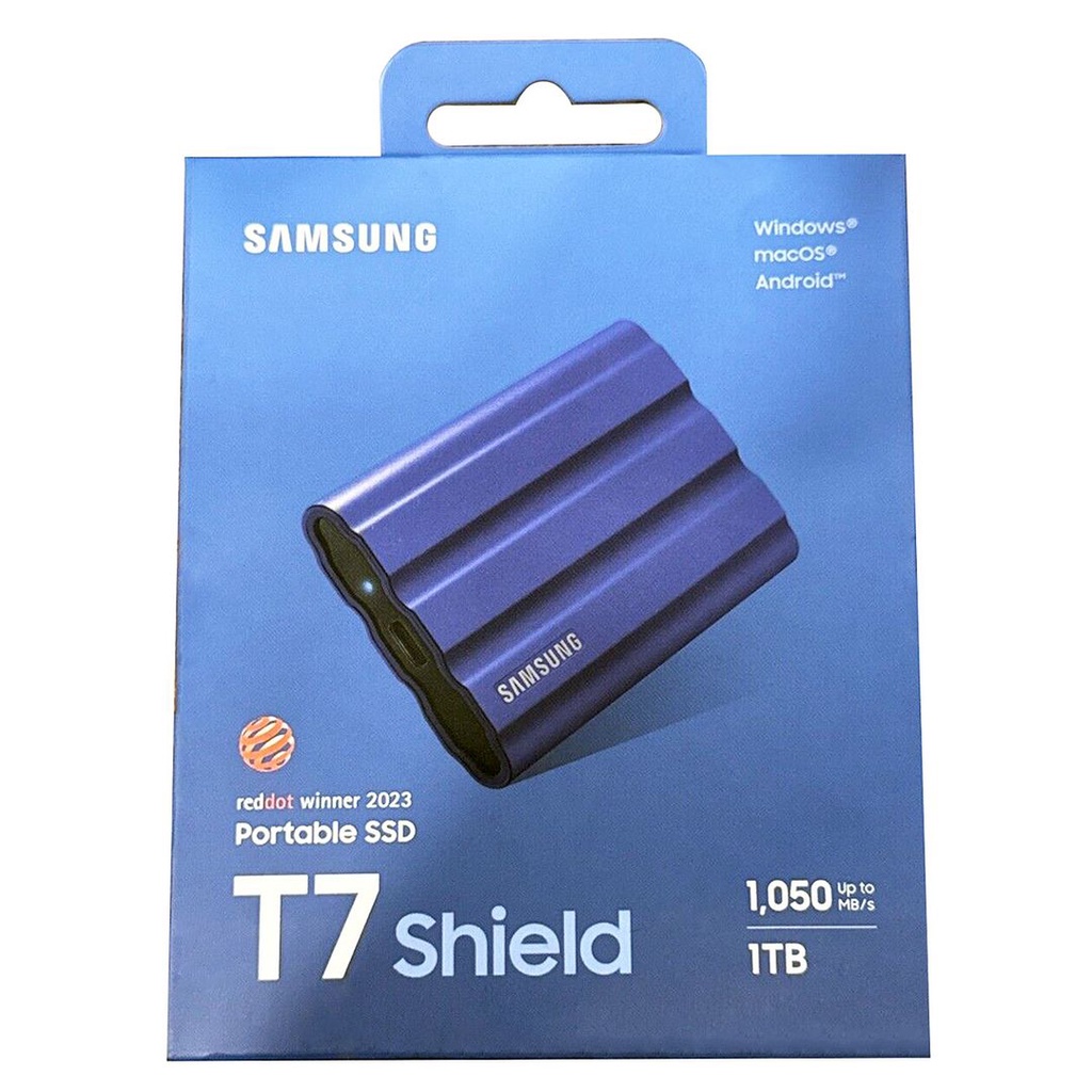Samsung 1TB T7 Shield USB-C Portable SSD (Blue) for iPhone 16/15 Pro ...