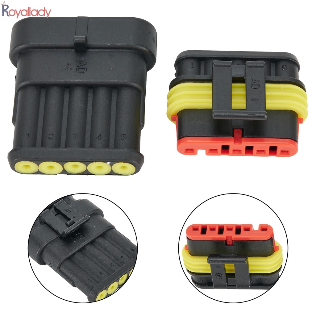 [ROLADY ใหม่เอี่ยม] ขั้วต่อกันน้ําไฟฟ้า 1 2 3 4 5 6 Pin Way Superseal Car Boat Kit Clip | Shopee ...